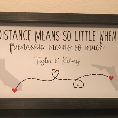 Best Friend Long Distance Gift, Distance Means so Little When ...