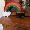 Rainbow With Pot of Gold Cutout St. Patrick's Wood Craft Rainbow Craft ...