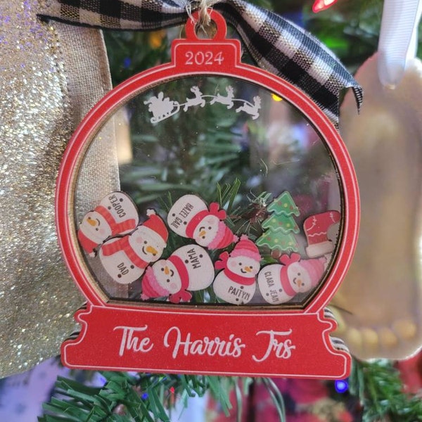 Personalized Snowman Family Christmas Ornament 2025, Family Snowman ...