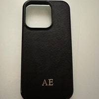 Personalised MAGSAFE Black Leather iPhone 16 Phone Case, iPhone 15 Pro ...