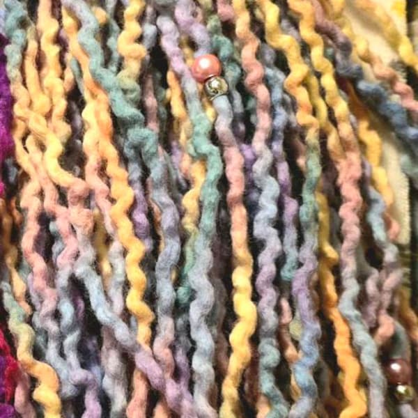 Wool Dreads DE ENCHANTRESS Emerald Mint Wool Dreadlocks Double Ended ...