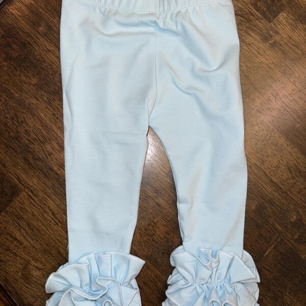 Double FLARE Ruffle Girls Leggings, Newborn Ruffle Leggings, Stretchy ...