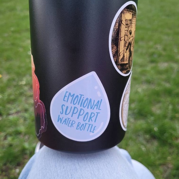 Emotional Support Water Bottle Sticker Die Cut Vinyl Stickers - Etsy Canada