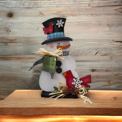 Standing Snowbird Snowmen SVG Snowman Laser Cut File Let It Snow ...