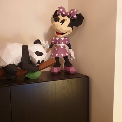 Papercraft Minnie Mouse PDF, SVG Template for DIY 3D Minnie Children's ...