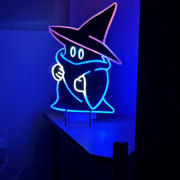Black Mage LED Sign: Final Fantasy Inspired Neon Light - Etsy
