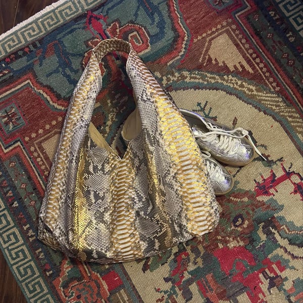 Black Bag Python Bag Snakeskin Purse Gift for Her Hobo Bag Python ...