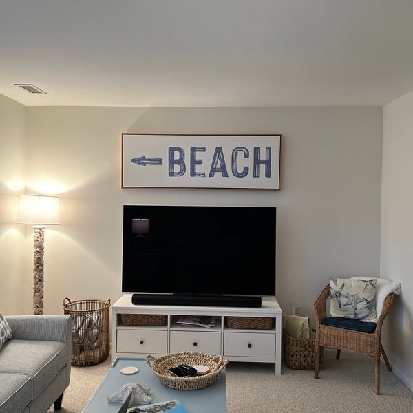 Large Beach Sign With Direction Arrow | Beach House Decor | Rustic ...