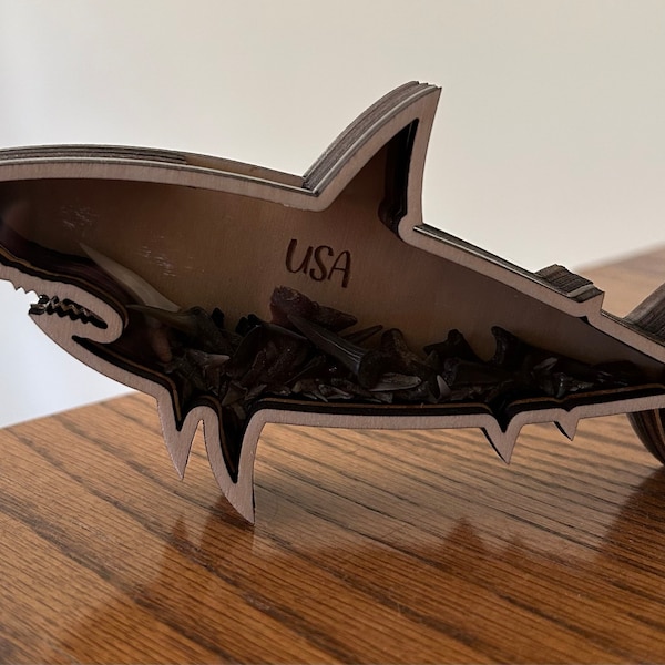 Shark Teeth Shadow Box for Shark Teeth, Beach Glass, Agates, Crystals ...