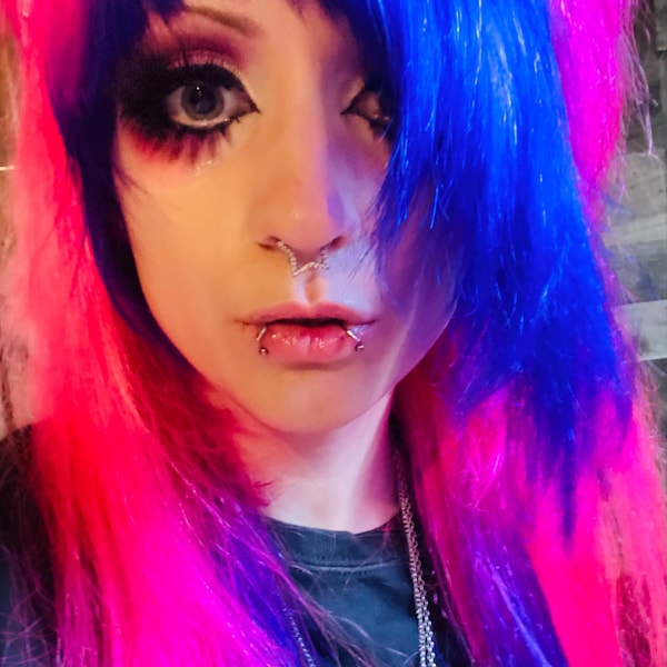 Titanium Angel Fangs Spike Curved Barbell 16g Lip Piercing Body ...