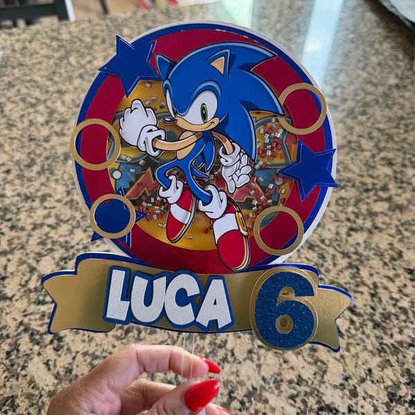Sonic Cake Topper, Sonic Birthday, Sonic Party, Sonic Party Supplies ...