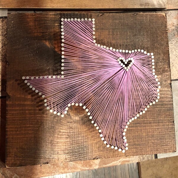 Texas String Art, Texas Decor, State String Art, Texas Nail Art, Texas ...