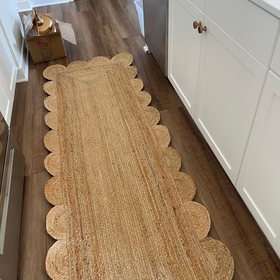 Scalloped Runner Rug Jute Scallop Rug Jute Runner Rug - Etsy
