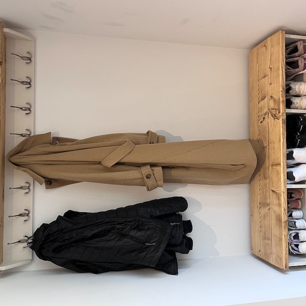 Shoe Boot Storage Bench Seat With Reclaimed Wood Top - Boot Rack for ...