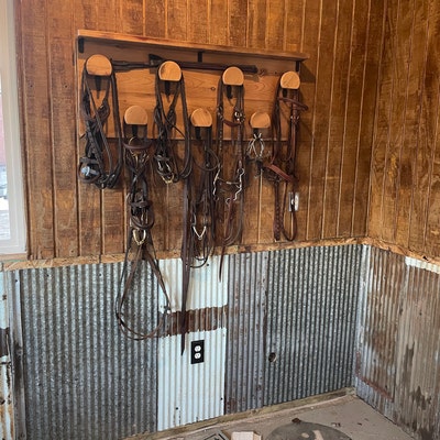 Old West tucson Wood Bridle Rack - Etsy