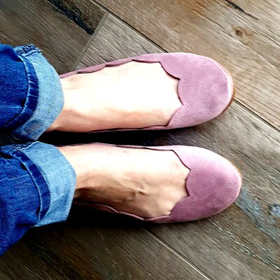 Rose Quartz Ballet Flat Low Heel Shoes in Soft Italian - Etsy