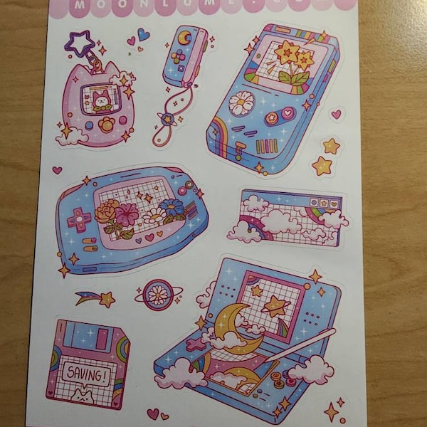 Pastel Gamer - Retro Dreams Sticker Sheet - Video Game Vinyl Waterproof ...