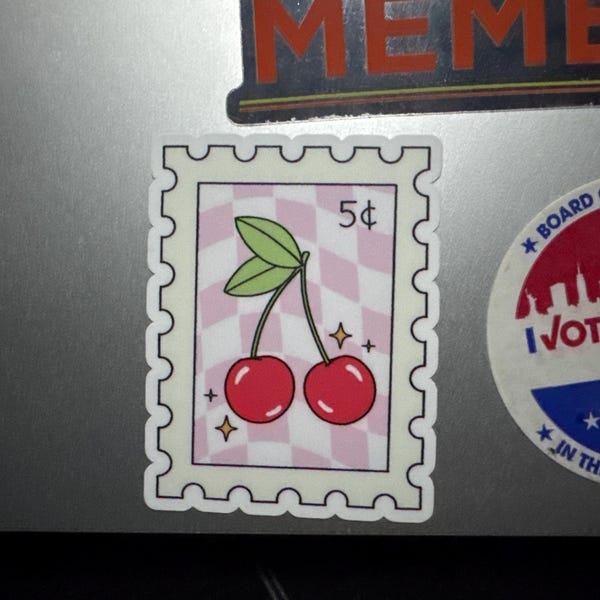 Cute Stamp Style Stickers – Cherry, Disco Ball, Grocery Bag Decals - Etsy