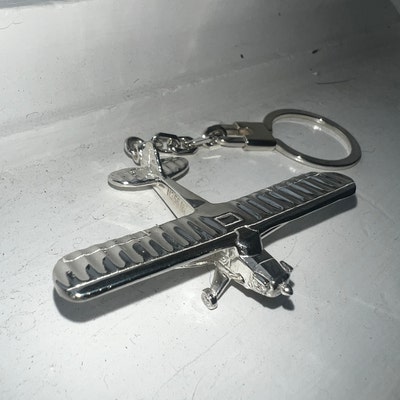Airplane Piper CUB J-3 Sterling Silver Keychain , Sport Airplane ...