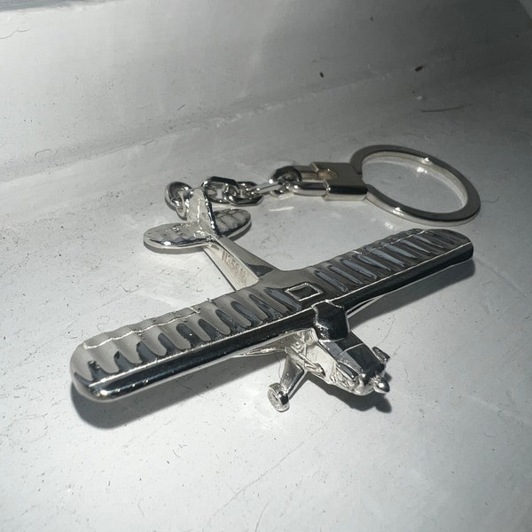 Airplane F-22 Raptor Sterling Silver Keychain , Sport Airplane Keyring ...