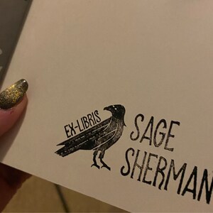 Custom Ex-libris Stamp Alligator and Woman Reading Book Illustration ...