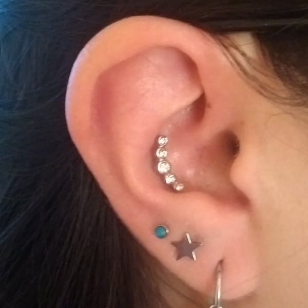 16G 5 Zirconia Crystal Cartilage Helix Conch Ear Piercing Body ...