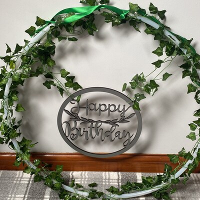 Personalised Birthday Wooden Name Hoop Circle Sign Wall Plaque Wood MDF ...