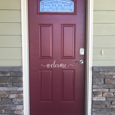 Welcome Door Decal Front Door Decal Welcome Vinyl Decal D024 Front Door ...
