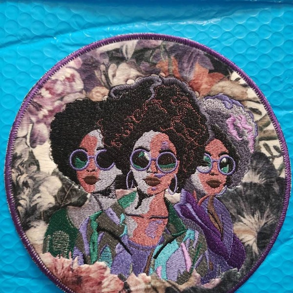 African American Black Sisters Patch, Black Women Abstract, Black Girl ...