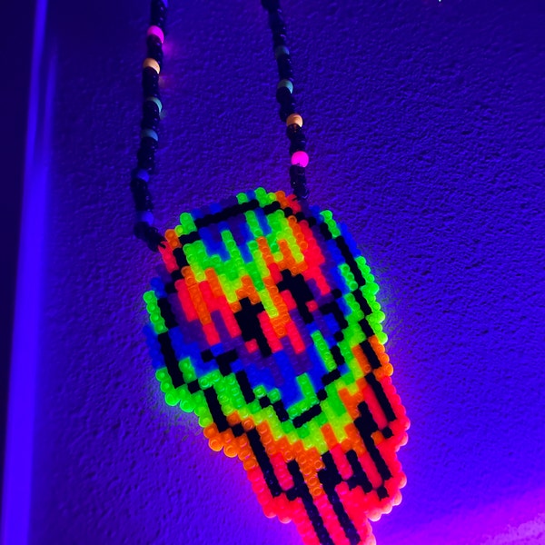 PATRONICS SUBTRONICS X PATRICK Perler Necklace Rave Trippy Large Plur ...