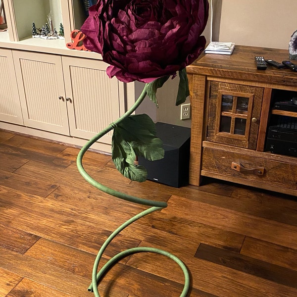 Set of 2 Roses Free-standing Giant Rose on Stem Paper Flower Wedding ...