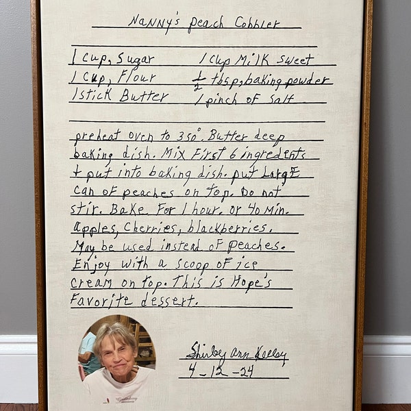 Personalized Recipe for Wall | Family Recipe Sign | Recipe Handwriting ...