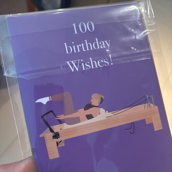 Pilates Inner Peace, Funny, Reformer Card, Reformer Pose, Birthday Card ...