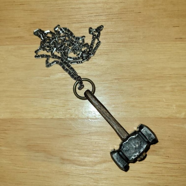 Hand Forged Viking Mjolnir Hammer Pendant Thor Hammer Necklace Battle ...