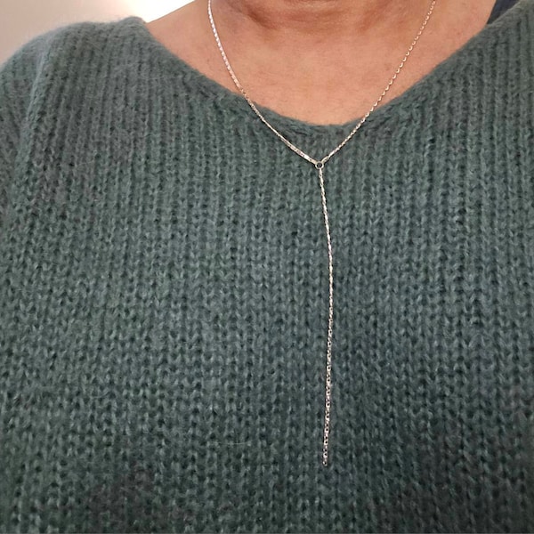 Lariat Necklace 925 Silver, Lasso, Y-necklace, Drop, Hanging, Delicate ...