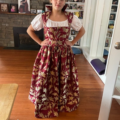 Burgundy and Black Fantasy Renaissance Over Gown Dress With - Etsy