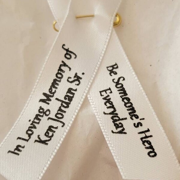 Celebration of Life Custom Memorial Pin on Ribbons, Yellow Ribbon ...
