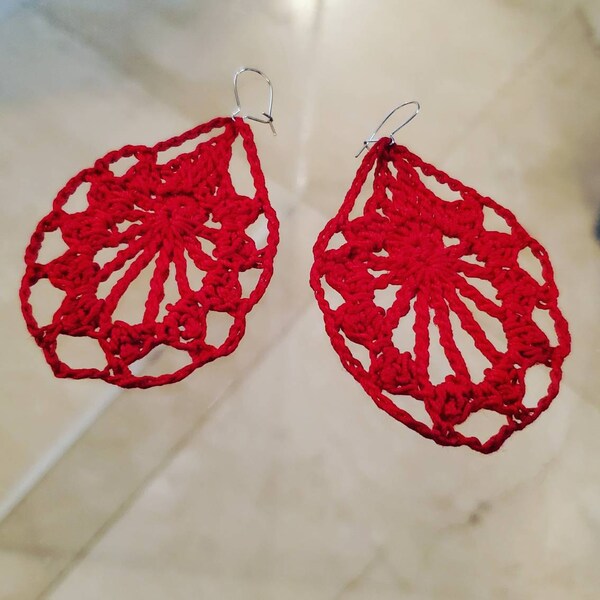 Instant Download Crochet Earring Pattern : Encased Ruffle Drop Earrings ...