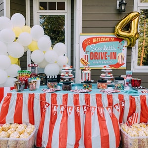 Retro Drive-in Bottle Label Printables, Concessions Pennant Banner ...