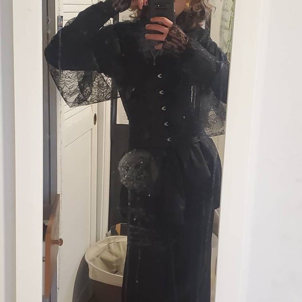 Black Goth Shrug Gothic Bolero Whimsigoth Gothic Eyelash Lace Flared ...