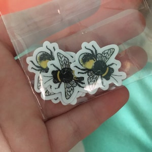 Tiny Bee Stickers 5-pack or 10-pack, Die Cut 1x1 Handmade Vinyl ...