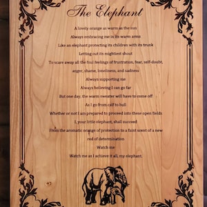 Engraved Poem, Personalized Poem in Wood, Handwritten Heirloom, Child's ...