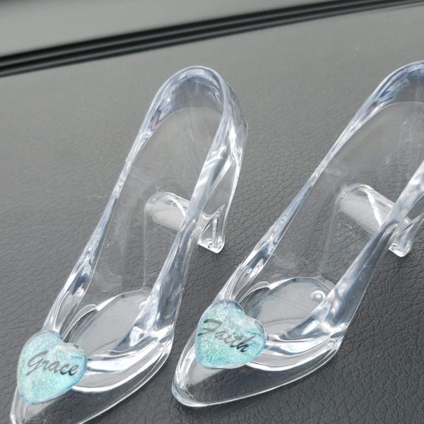 Personalized Clear Slipper With Heart one, Set of 2, or Set of 6 Party ...