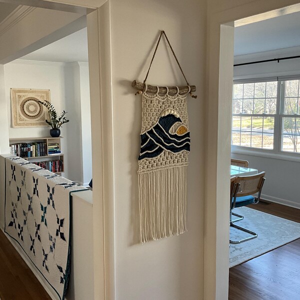 Sunbeam Wave Macrame Wall Hanging - Etsy