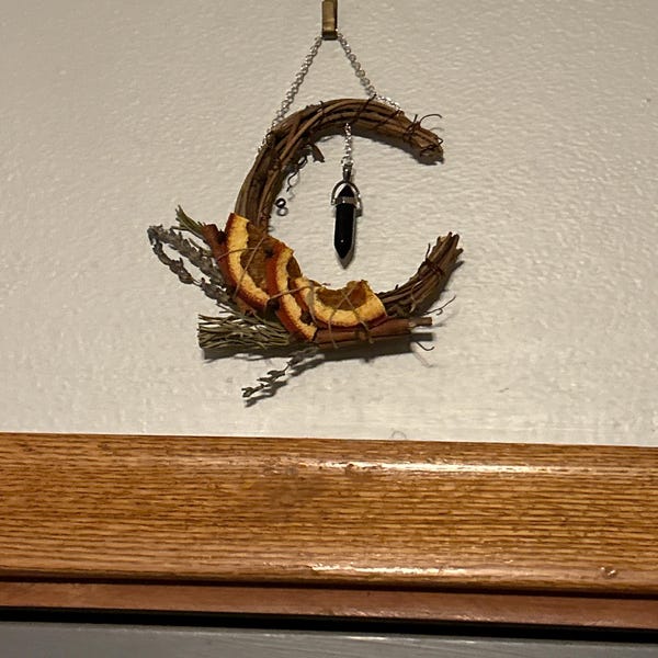 Mini Botanical Crescent Moon Peace and Protection Wreath Wildcrafted ...
