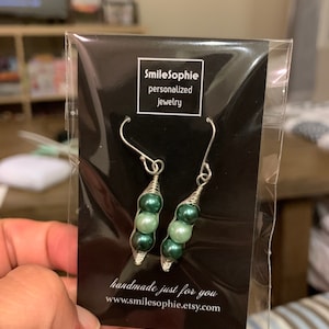 Pea Pod Earrings Two Peas in a Pod Earrings Peapod Jewelry | Etsy