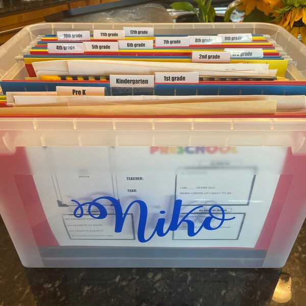 Files Folders ONLY for Kids School Memorabilia Organizer - School File ...