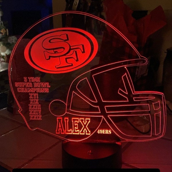 San Francisco 49ers, LED Football Sports Fan Lamp, Custom Made Night ...