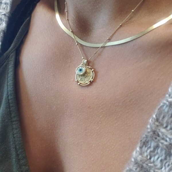 Constantine Talisman Made of 925 Silver, Gold Medallion Greek Pendant ...