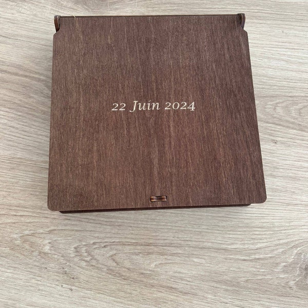 Personalized Linen USB Box and Glass USB Drive | Light Gray Wedding USB ...